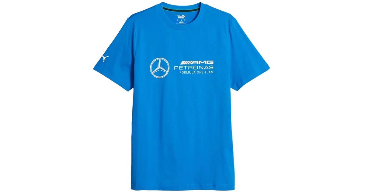 PUMA X Merceddes Amg Logo-Print T-Shirt in Blue for Men | Lyst UK