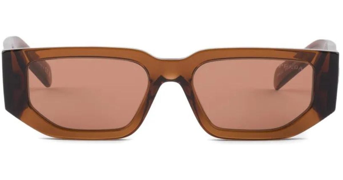 Prada Rectangle-Frame Logo Sunglasses in Pink for Men | Lyst UK