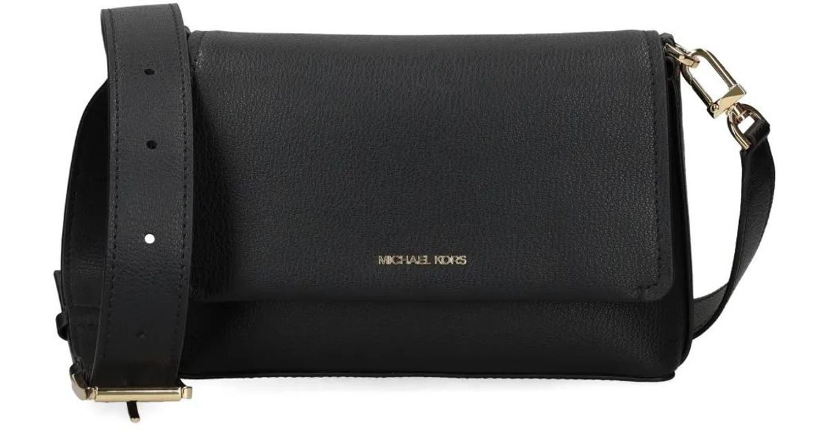 MICHAEL Michael Kors Belted Flap Bag in Black | Lyst