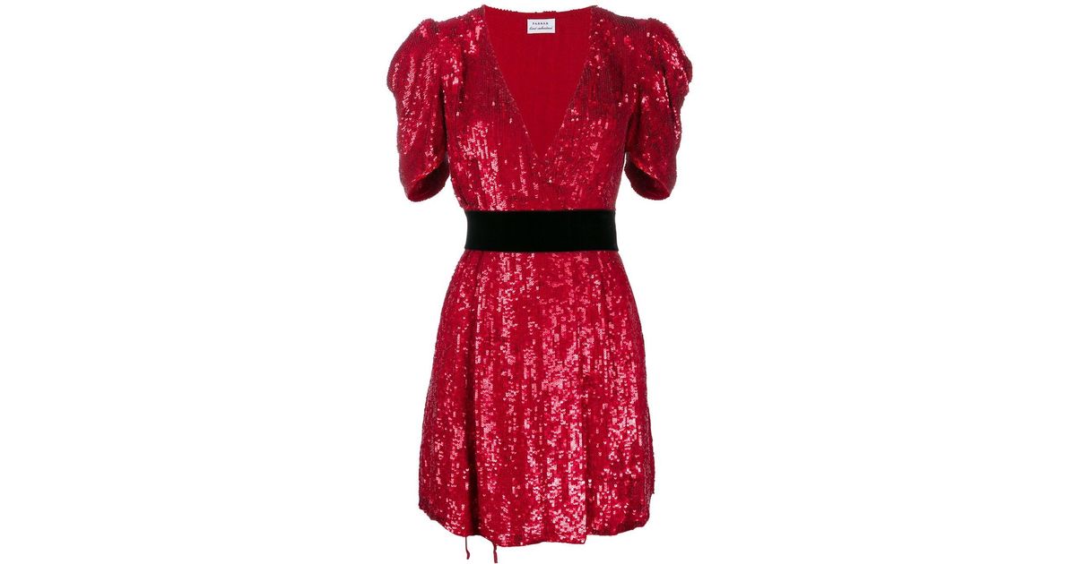 P.A.R.O.S.H. Synthetic Sequin Mini Dress in Red - Lyst