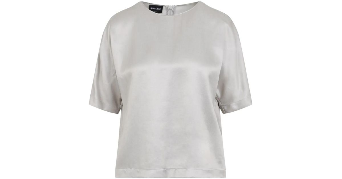 Giorgio Armani Ash Shirt With Discreet Rear Zip Fastening in White | Lyst