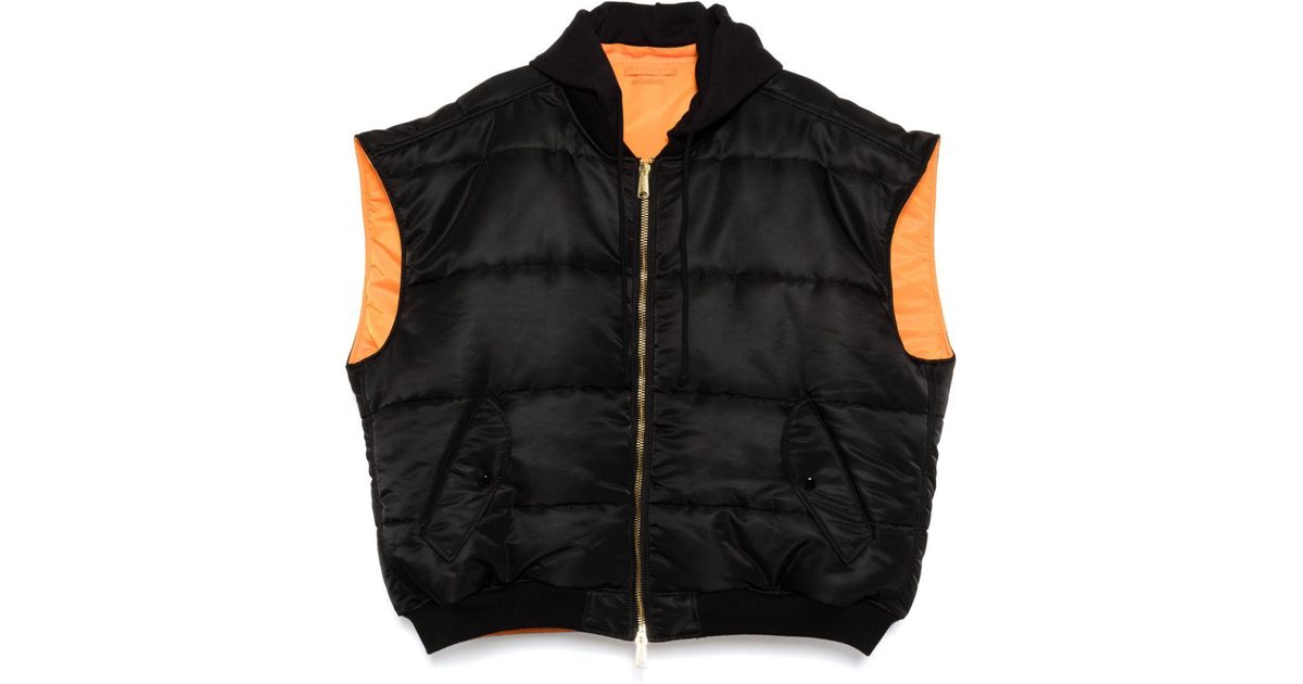 Vetements Hooded Logo Bomber Vest in Black for Men | Lyst UK