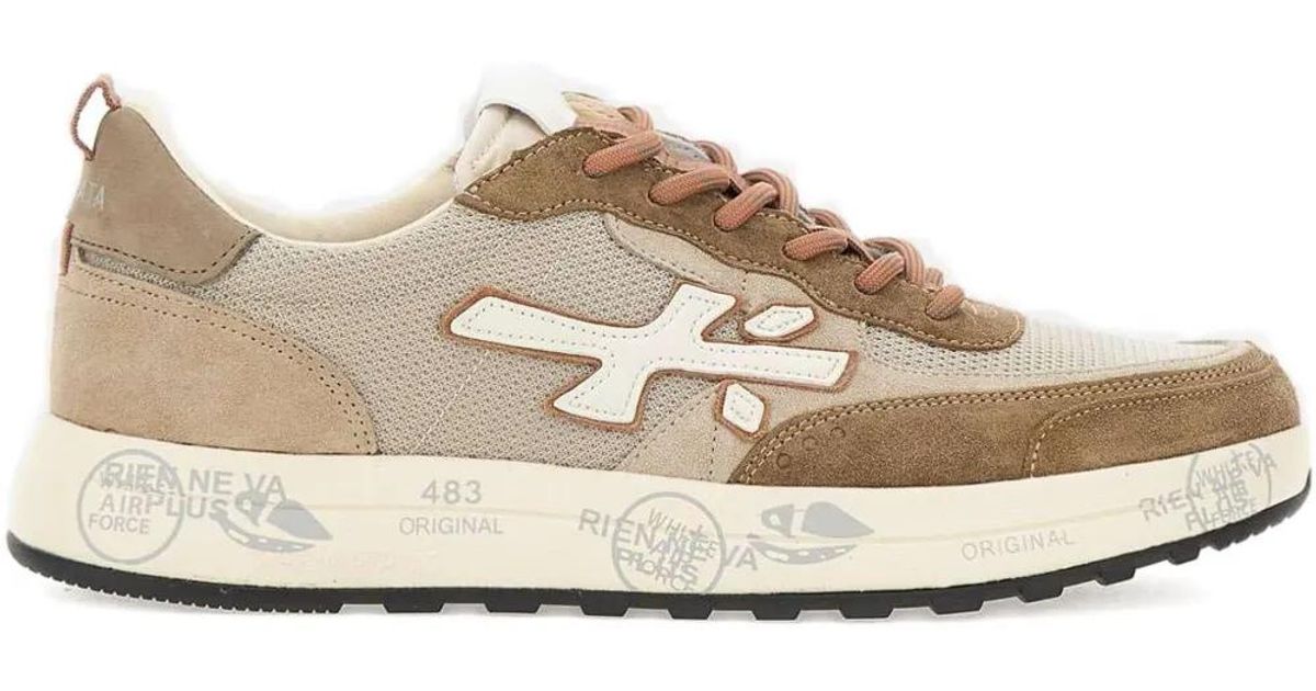 Premiata Nous7724 Mesh Suede Sneakers in Brown for Men | Lyst UK