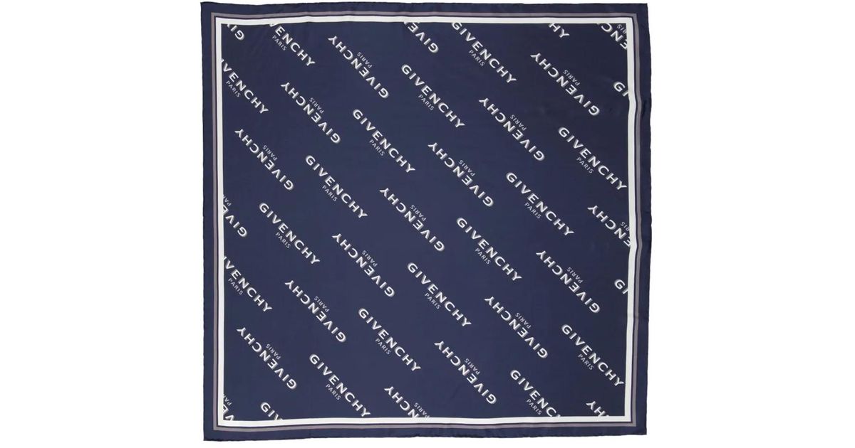 Givenchy Logo Scarf in Blue | Lyst UK