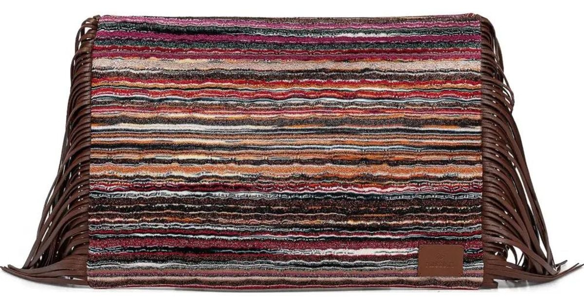 Missoni Fringed Clutch Bag in Purple | Lyst