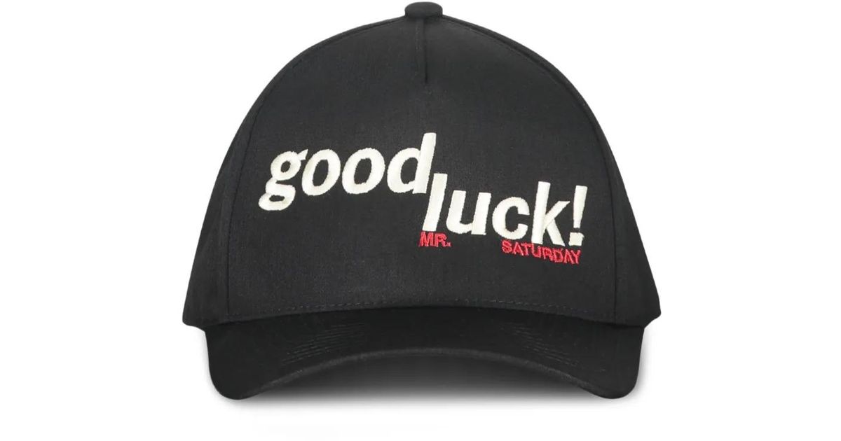 Mr. Saturday Good Luck! Baseball Cap in Black for Men | Lyst UK