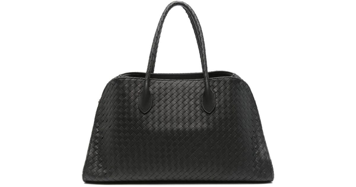 The Row Margaux Interwoven Tote Bag in Black | Lyst
