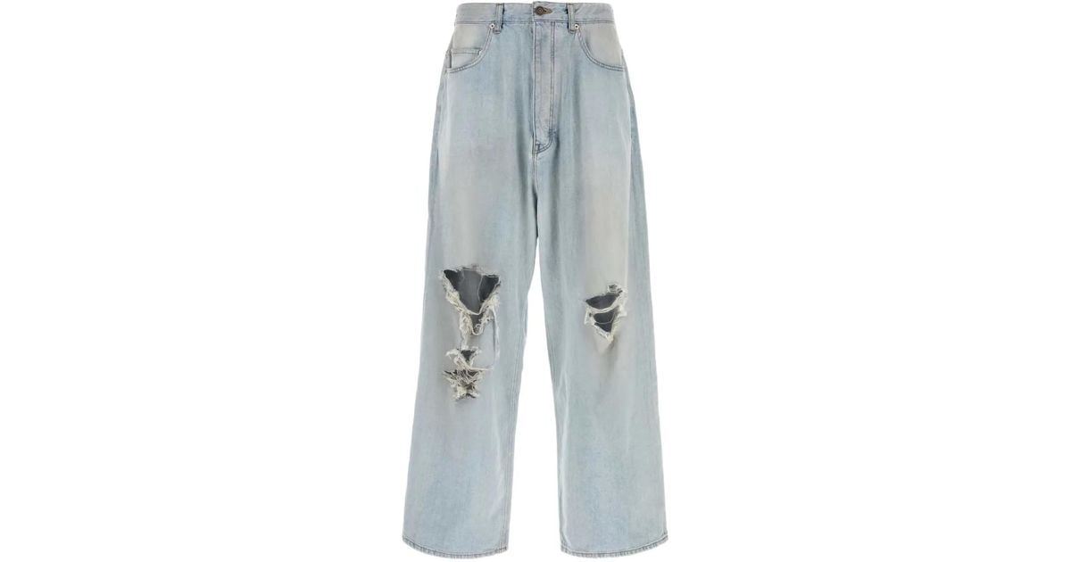 Balenciaga Ripped Trousers in Blue for Men | Lyst UK