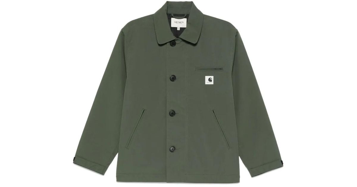 Carhartt Button-Fastening Pocket-Detail Military Jacket in Green | Lyst