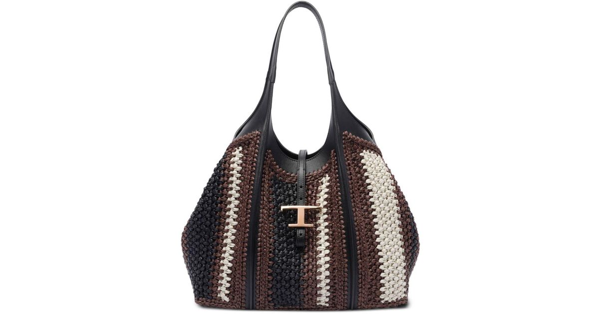 Tod's T Timeless Shopper Bag in Black | Lyst