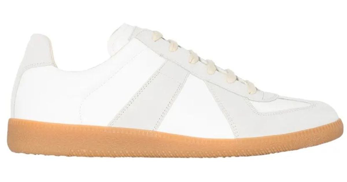 Maison Margiela Replica Panelled Sneakers in White | Lyst UK