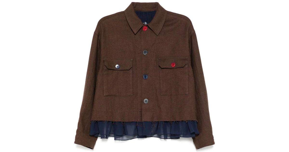 Undercover Panel Detailing Jacket in Brown | Lyst