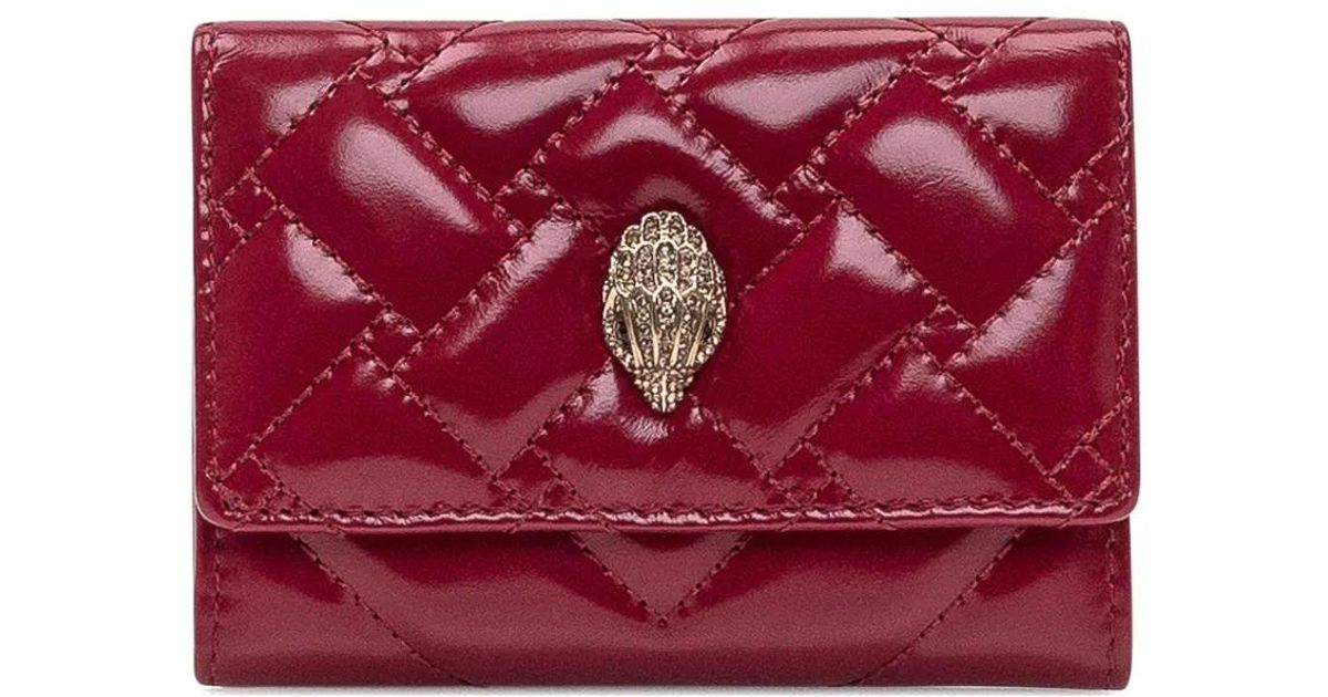 Kurt Geiger Quilted Flap Wallet in Red | Lyst UK