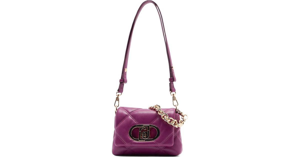 Liu Jo Lapuffy Quilted Monogram Bag in Purple | Lyst