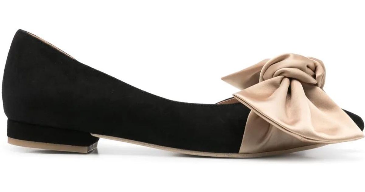 Ginissima Bow-Detailed Ballet Flats in Black | Lyst