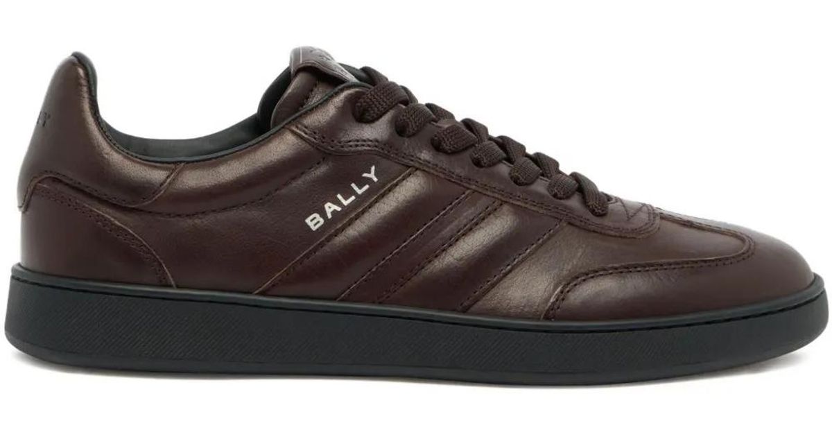 Bally Retro Crest Leather Sneakers in Brown for Men | Lyst