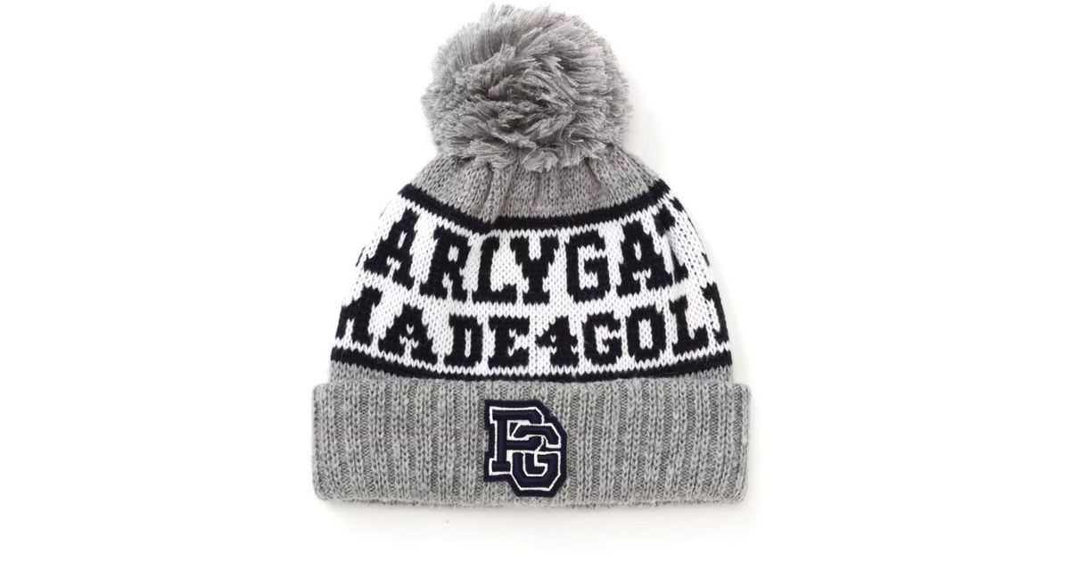 PEARLY GATES Logo-intarsia Beanie in Gray for Men | Lyst