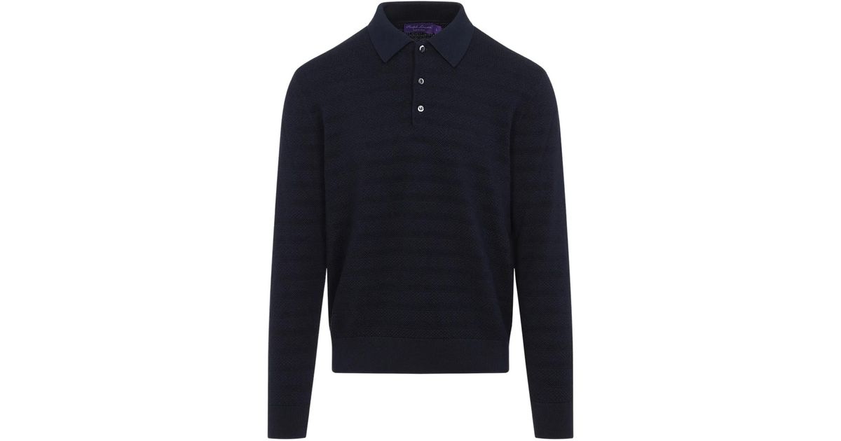 Ralph Lauren Jacquarded Polo Shirt in Blue for Men | Lyst