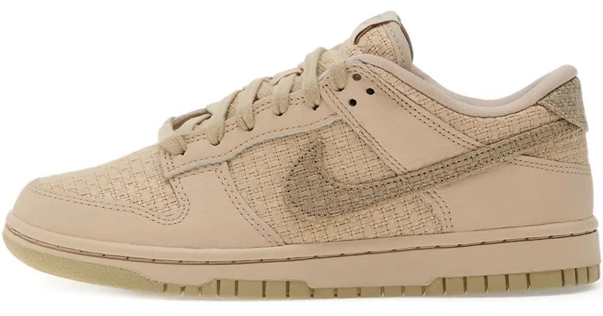 Nike Dunk Low Woven-Panel Sneakers in Natural | Lyst