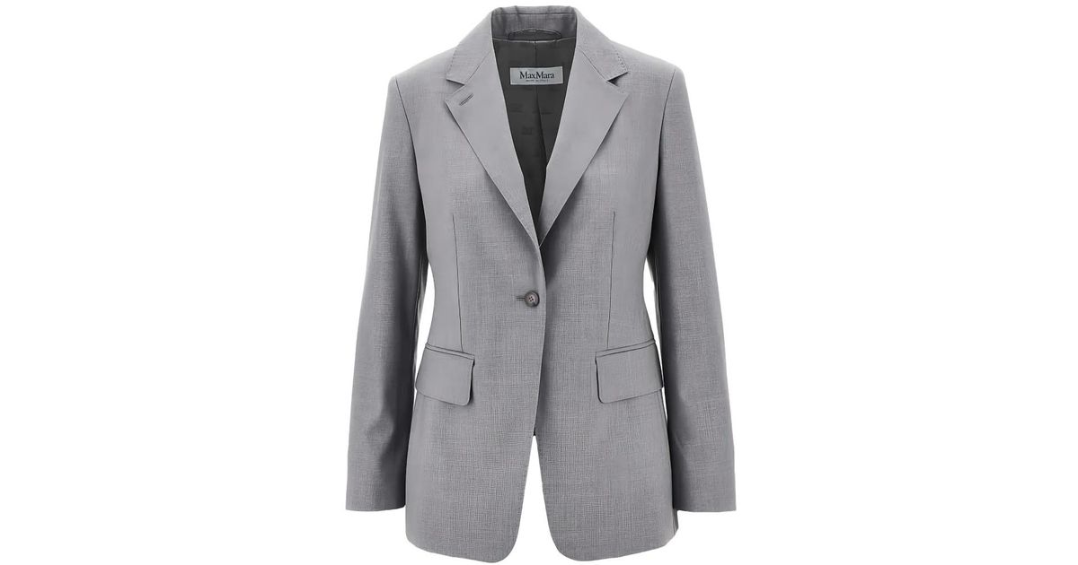 Max Mara Notched Blazer in Gray | Lyst