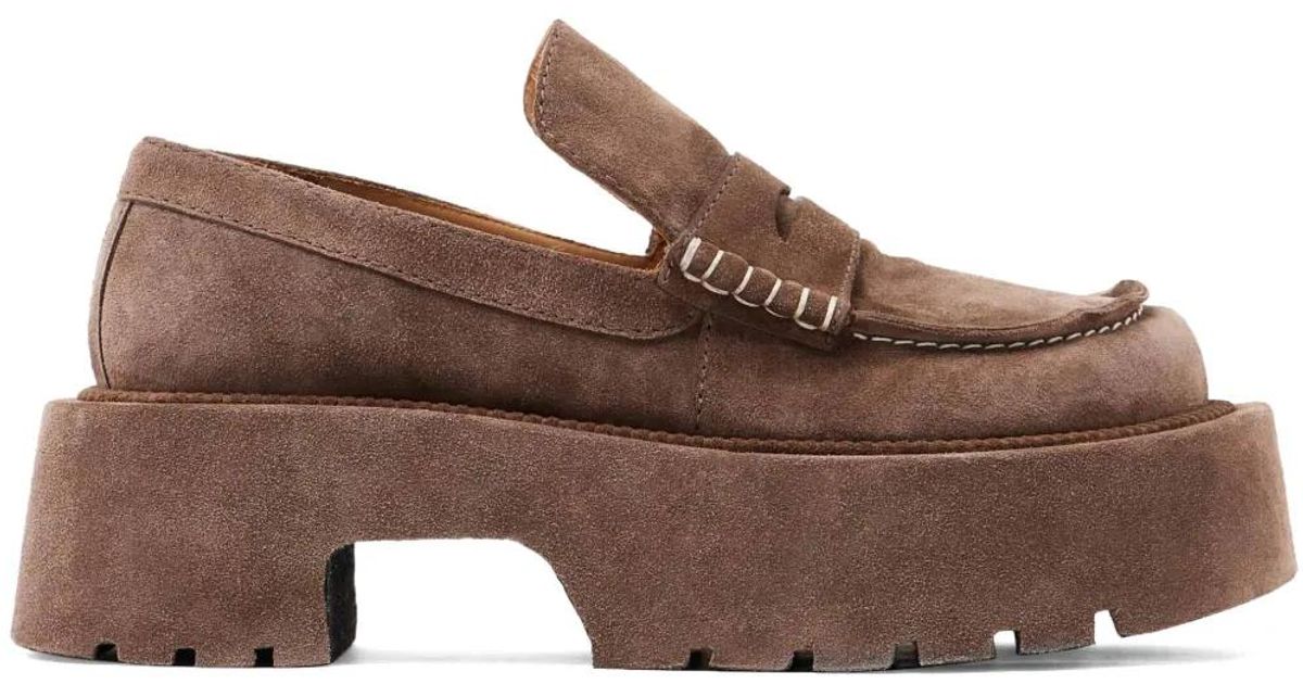 JW Anderson 50Mm Leather Platform Loafers in Brown | Lyst