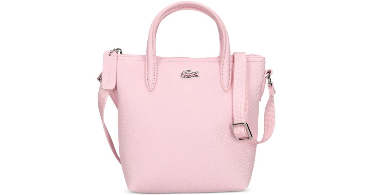 Lacoste Mini Textured Tote Bag in Pink | Lyst UK