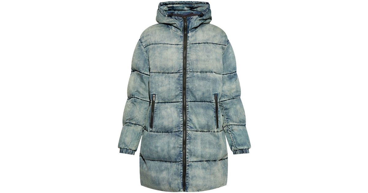 DIESEL Denim Padded Coat in Blue for Men | Lyst