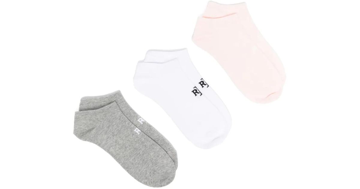 Ralph Lauren Ultra-Low Three Pack Socks in White | Lyst