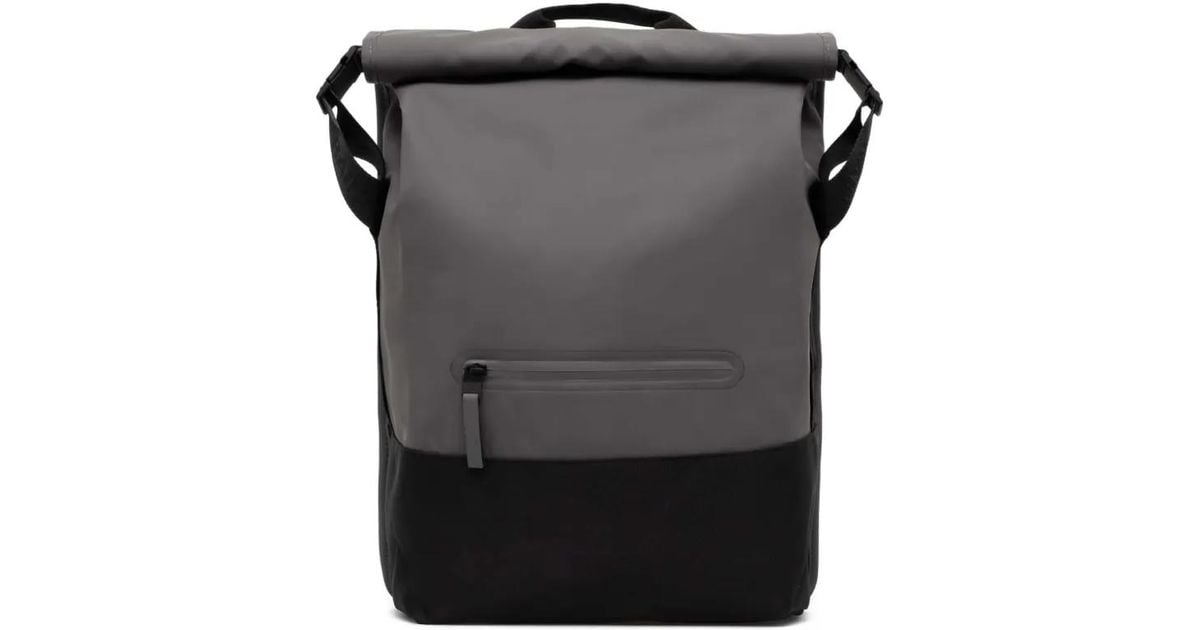 Rains Trail Rolltop Backpack in Black | Lyst UK