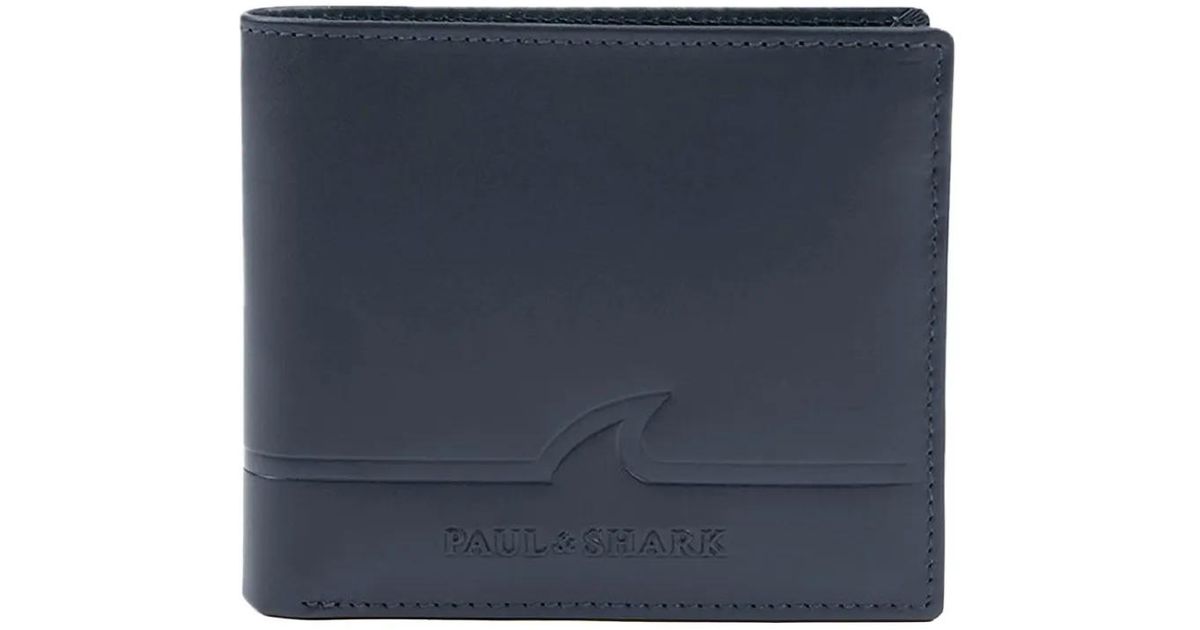 Paul & Shark Logo-Debossed Leather Wallet in Blue for Men | Lyst UK
