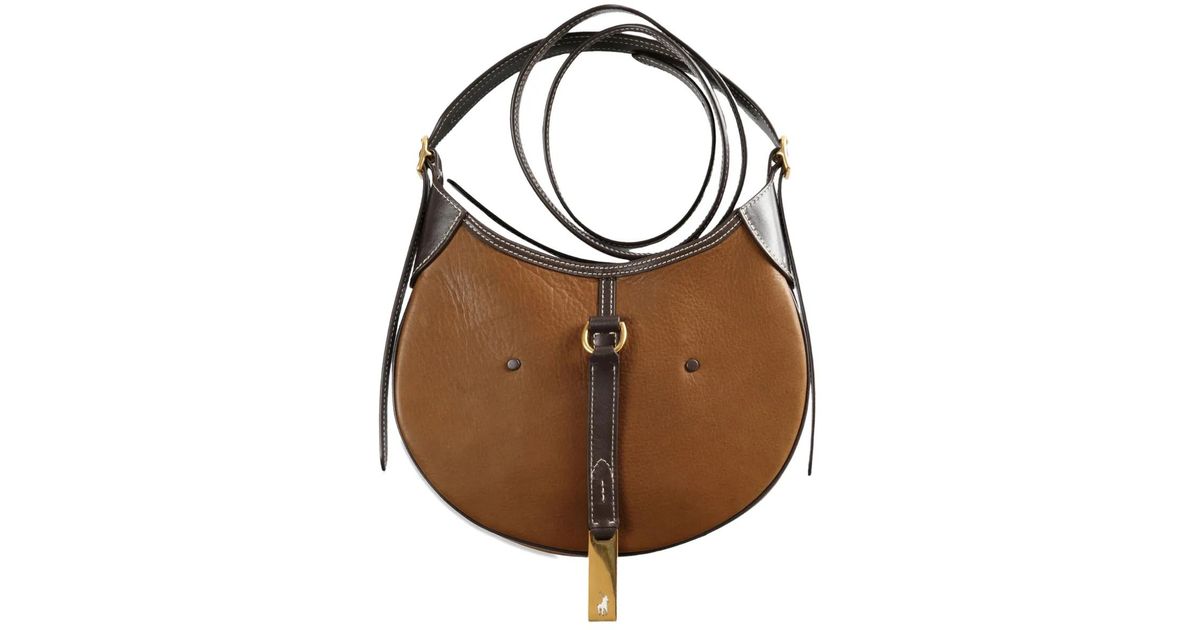 Polo Ralph Lauren Small Polo Id Shoulder Bag in Brown | Lyst UK