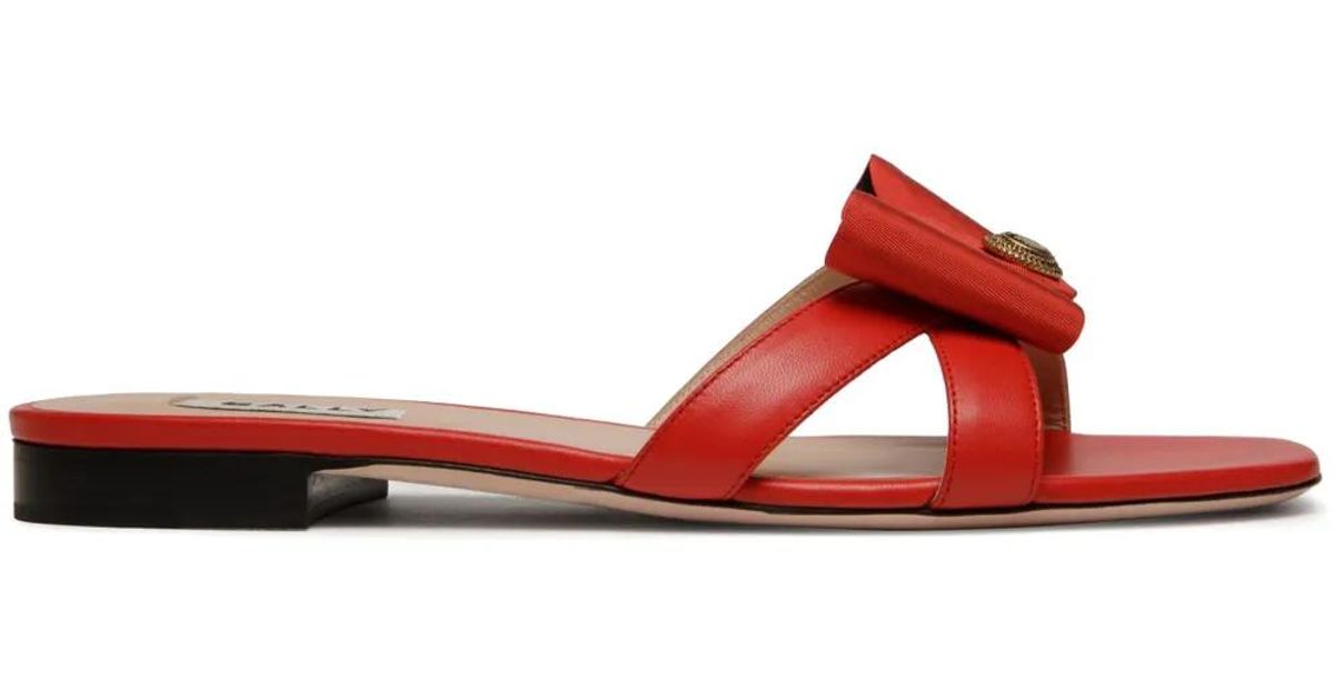 Bally B-Bow Slides in Red | Lyst