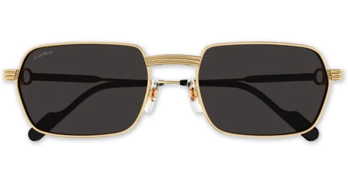 Cartier Square-Frame Sunglasses in Black for Men | Lyst UK