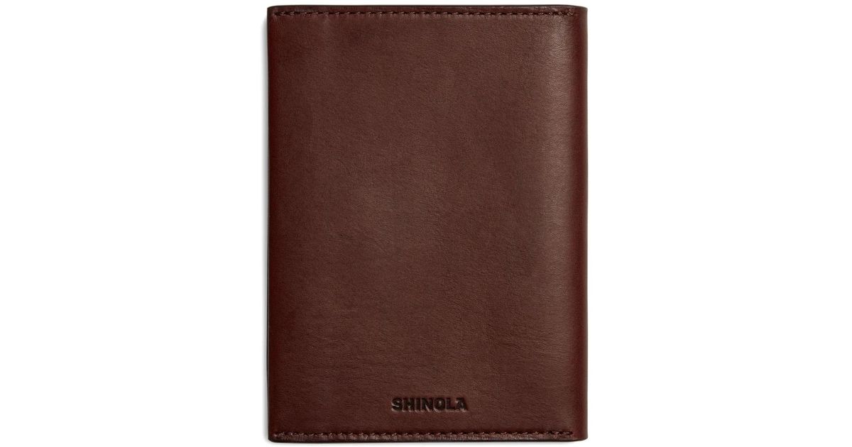 Shinola Leather Passport Wallet in Brown | Lyst UK