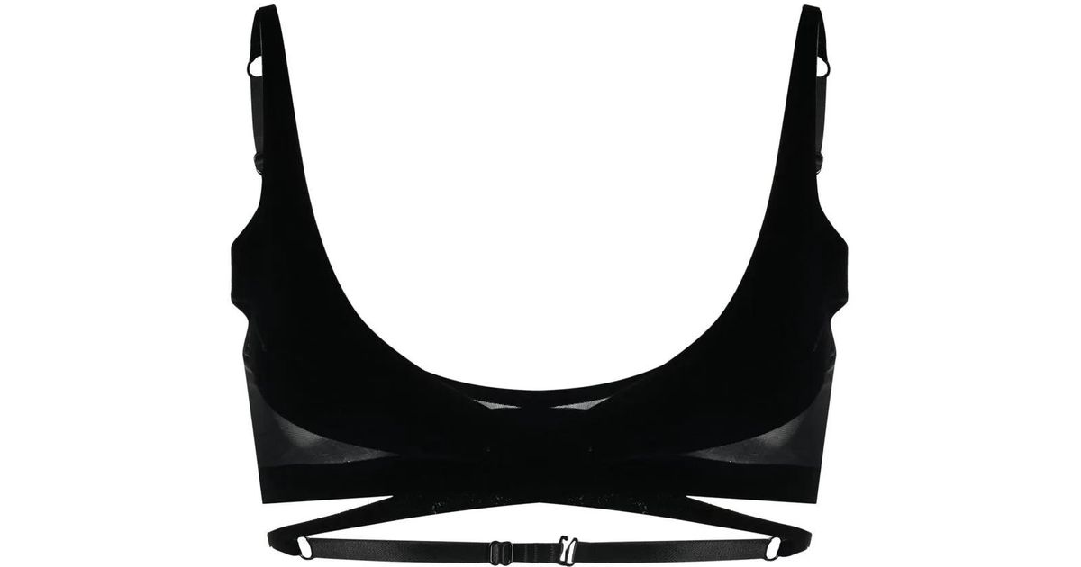 Wolford X Mugler Flock Shaping Bra in Black | Lyst