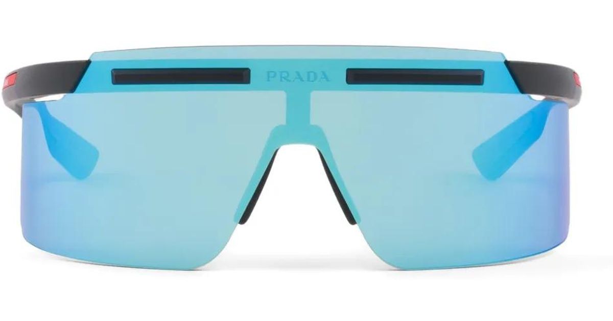 Prada Linea Rossa Adjustable-Nose-Pads Sunglasses in Blue for Men | Lyst UK