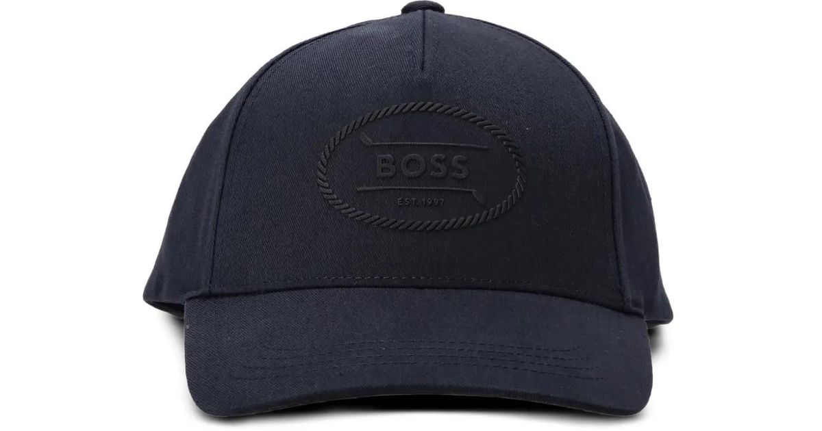 BOSS Logo-Plaque Baseball Cap in Blue for Men | Lyst UK