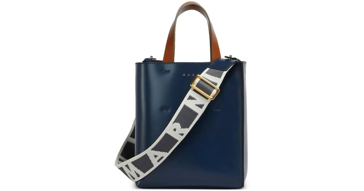 Marni Mini Museo Structured Two-Tone Tote Bag in Blue | Lyst UK
