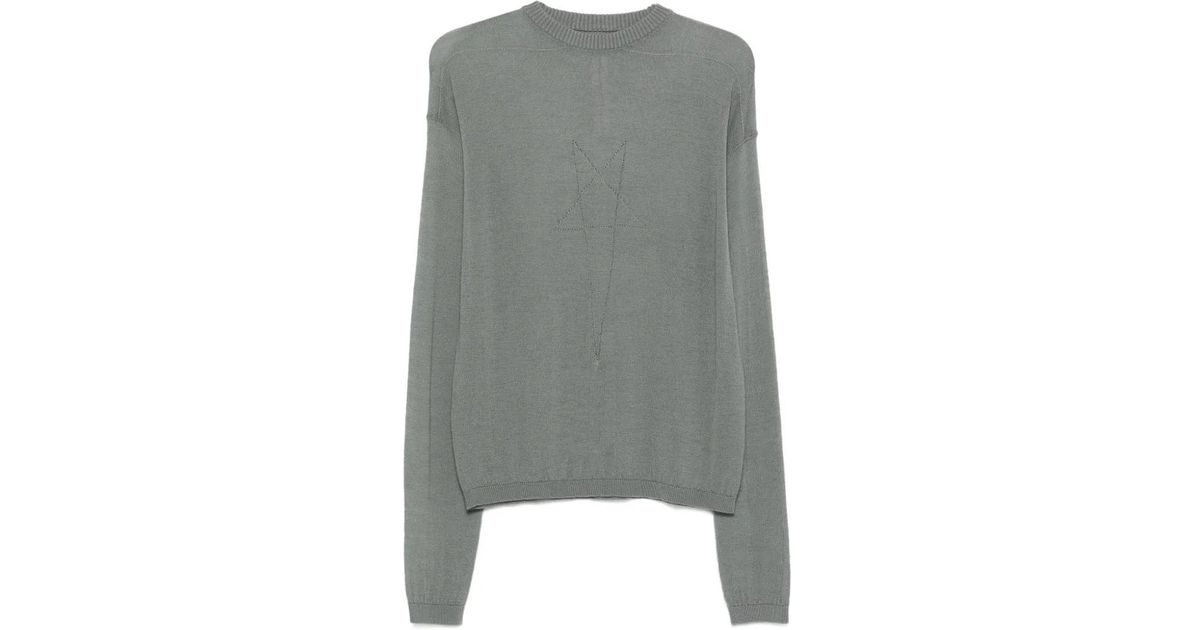 Rick Owens Star-Intarsia Sweater in Grey for Men | Lyst UK