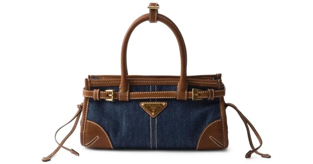 Prada Bonnie Denim Tote Bag in Blue | Lyst UK
