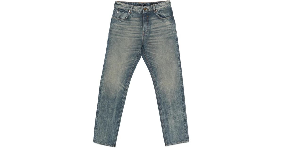 Balmain Logo-Patch Jeans in Blue for Men | Lyst UK
