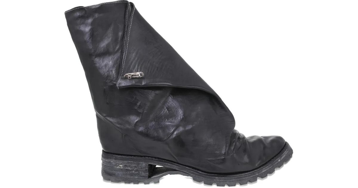Carol Christian Poell Zip-Detail Folded Boots in Black for Men | Lyst UK