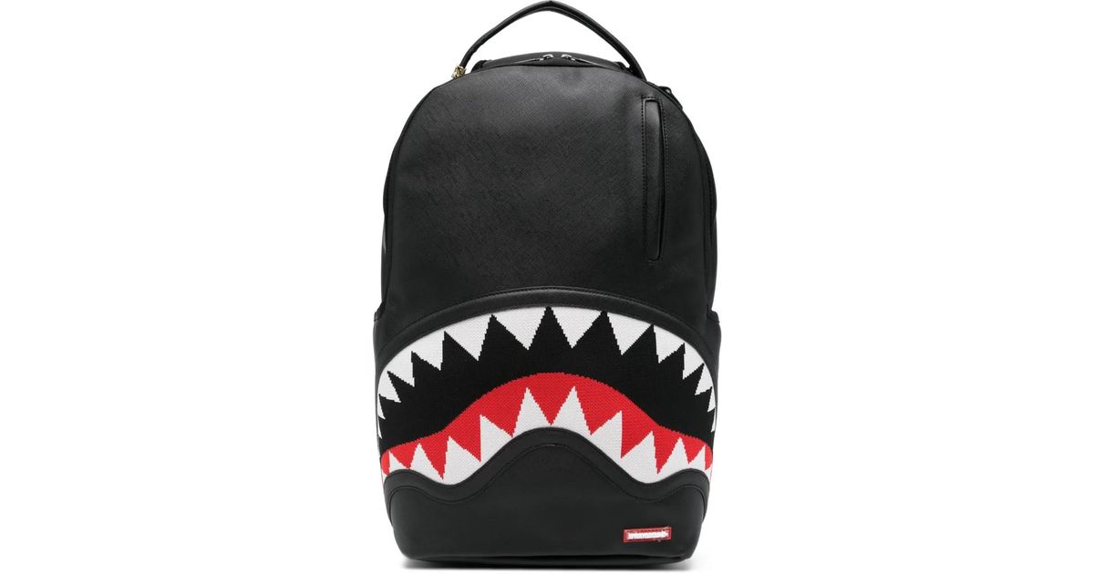Sprayground Shark-Mouth Knitted Backpack in Black for Men | Lyst UK
