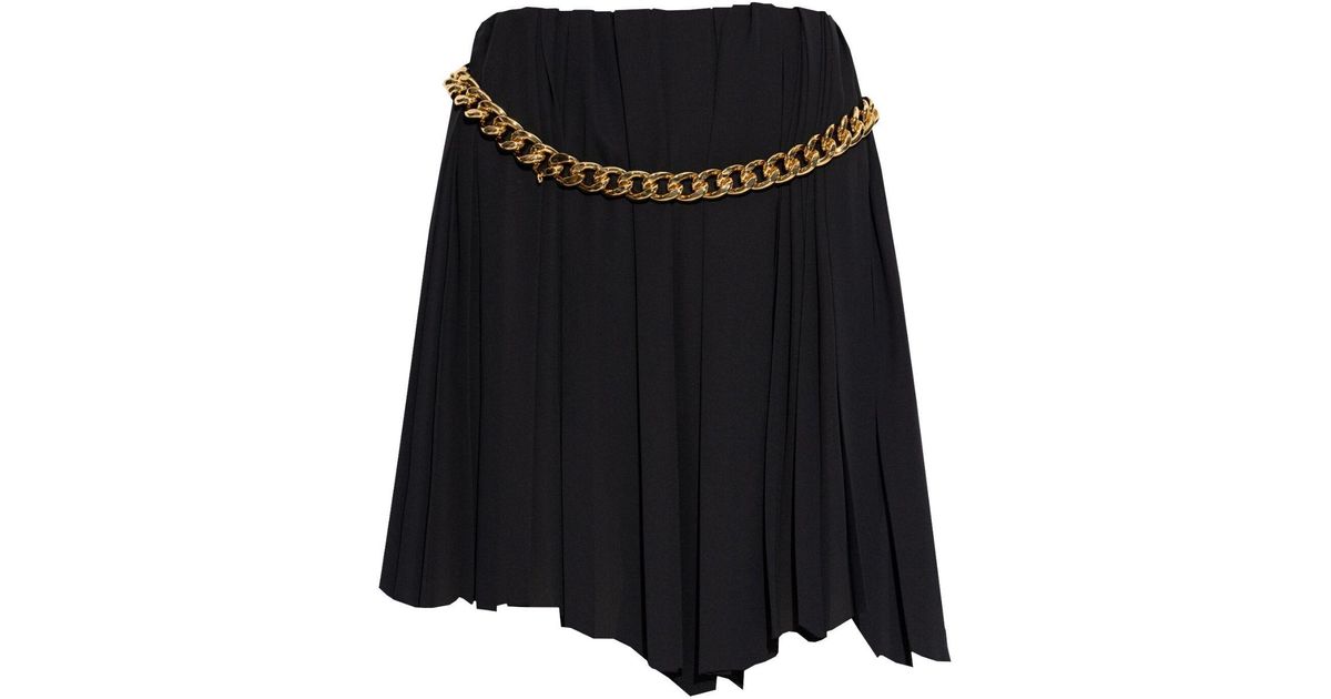 Balenciaga Chain Pleated Skirt in Black | Lyst