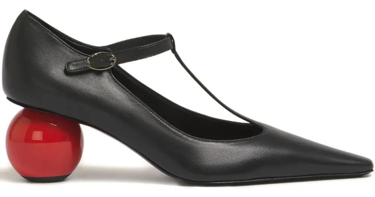 Marni 60Mm T-Bar Spherical-Heel Pumps in Black | Lyst