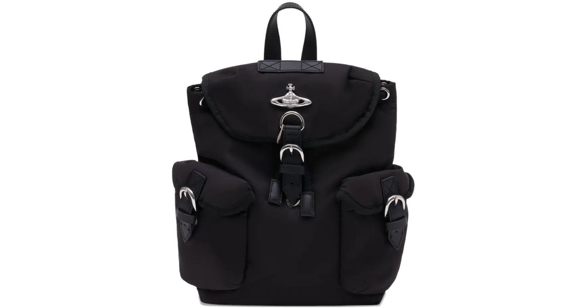 Vivienne Westwood Small Highland Logo-Plaque Backpack in Black | Lyst UK