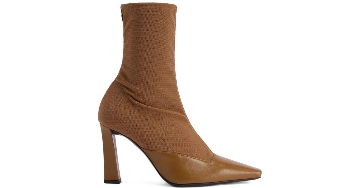 Giuseppe Zanotti Janie Tights Square-Toe Boots in Brown | Lyst UK