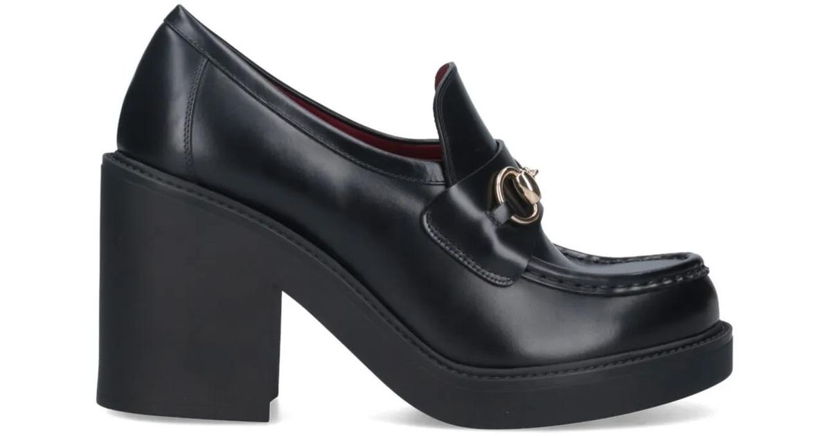 Gucci 100Mm Horsebit Platform Loafers in Black | Lyst UK