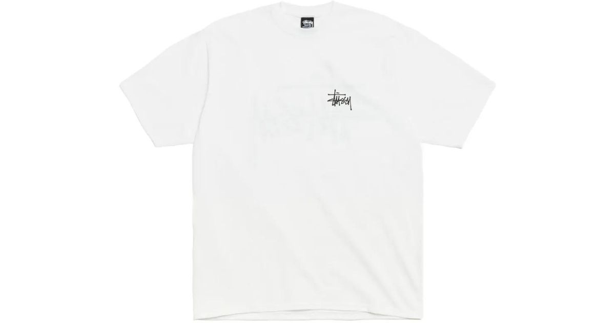 Stussy Script Logo T-Shirt in White for Men | Lyst UK