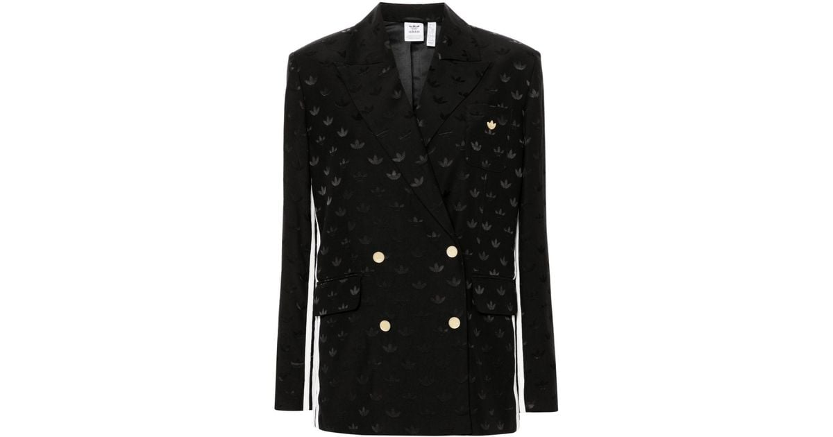adidas Premium Jacquard Blazer in Black | Lyst